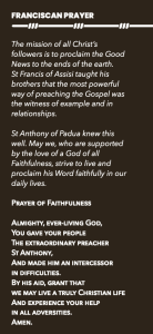 Franciscan Prayer : Prayer of Faithfulness - Franciscan Friars ...