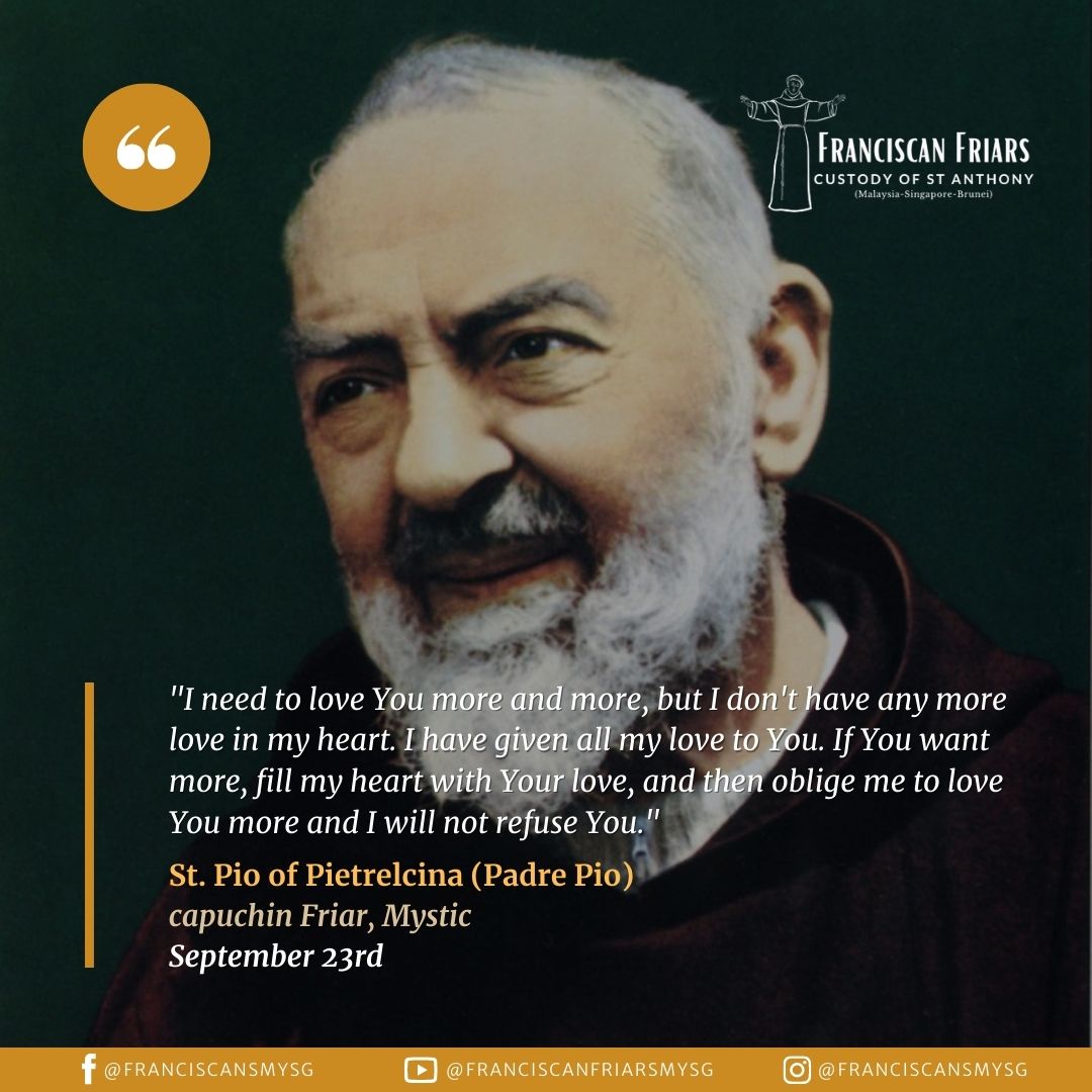 Saint Pio of Pietrelcina (Padre Pio) - Franciscan Friars - Custody of ...