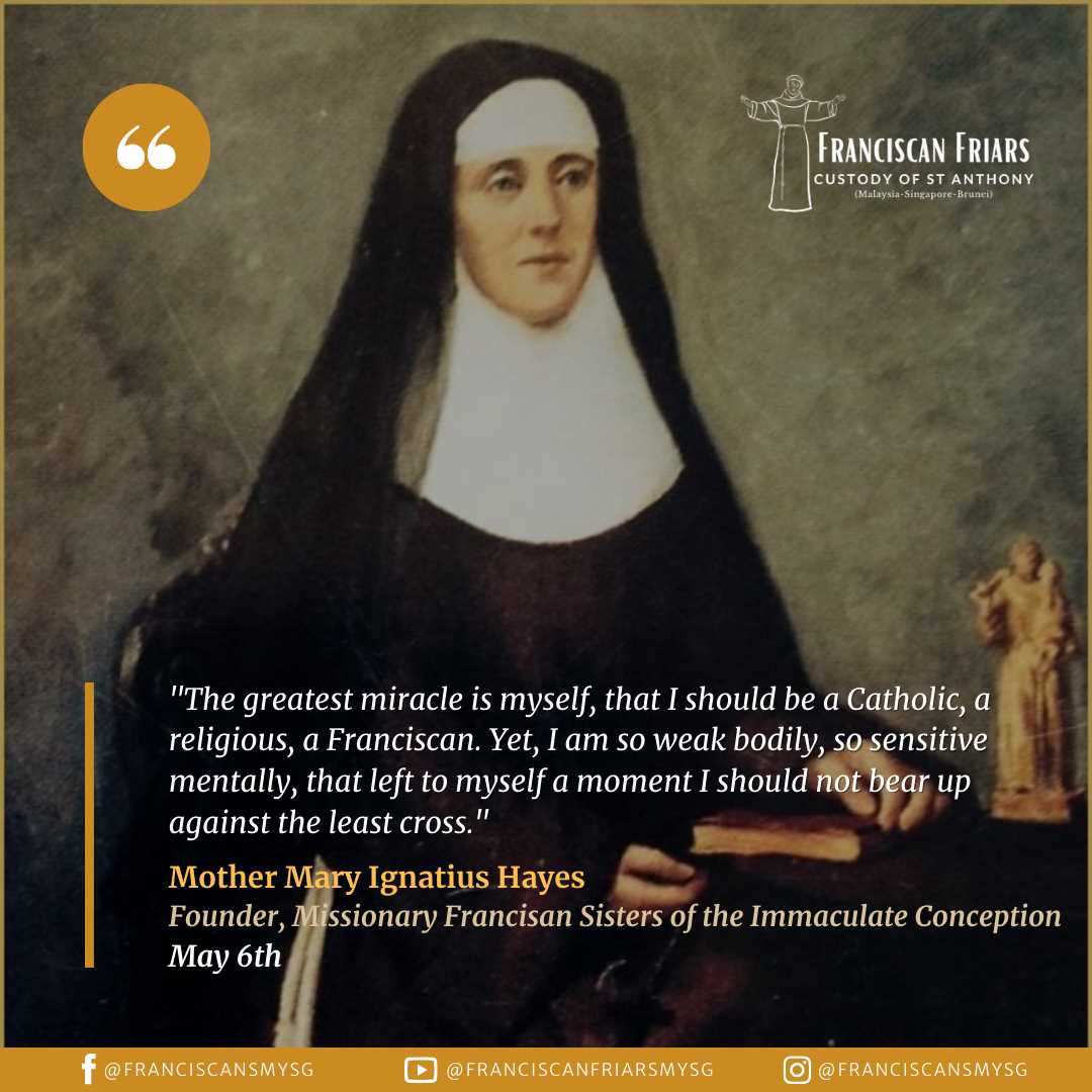Mother Mary Ignatius Hayes (1823-1894) - Franciscan Friars - Custody of ...