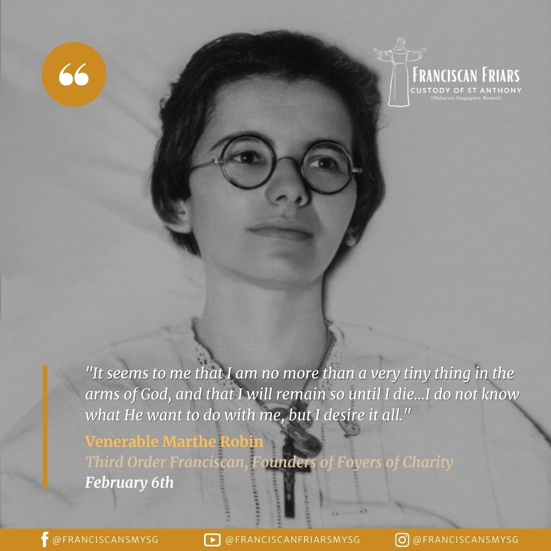 Venerable Marthe Robin (1902-1981) - Franciscan Friars - Custody of St ...